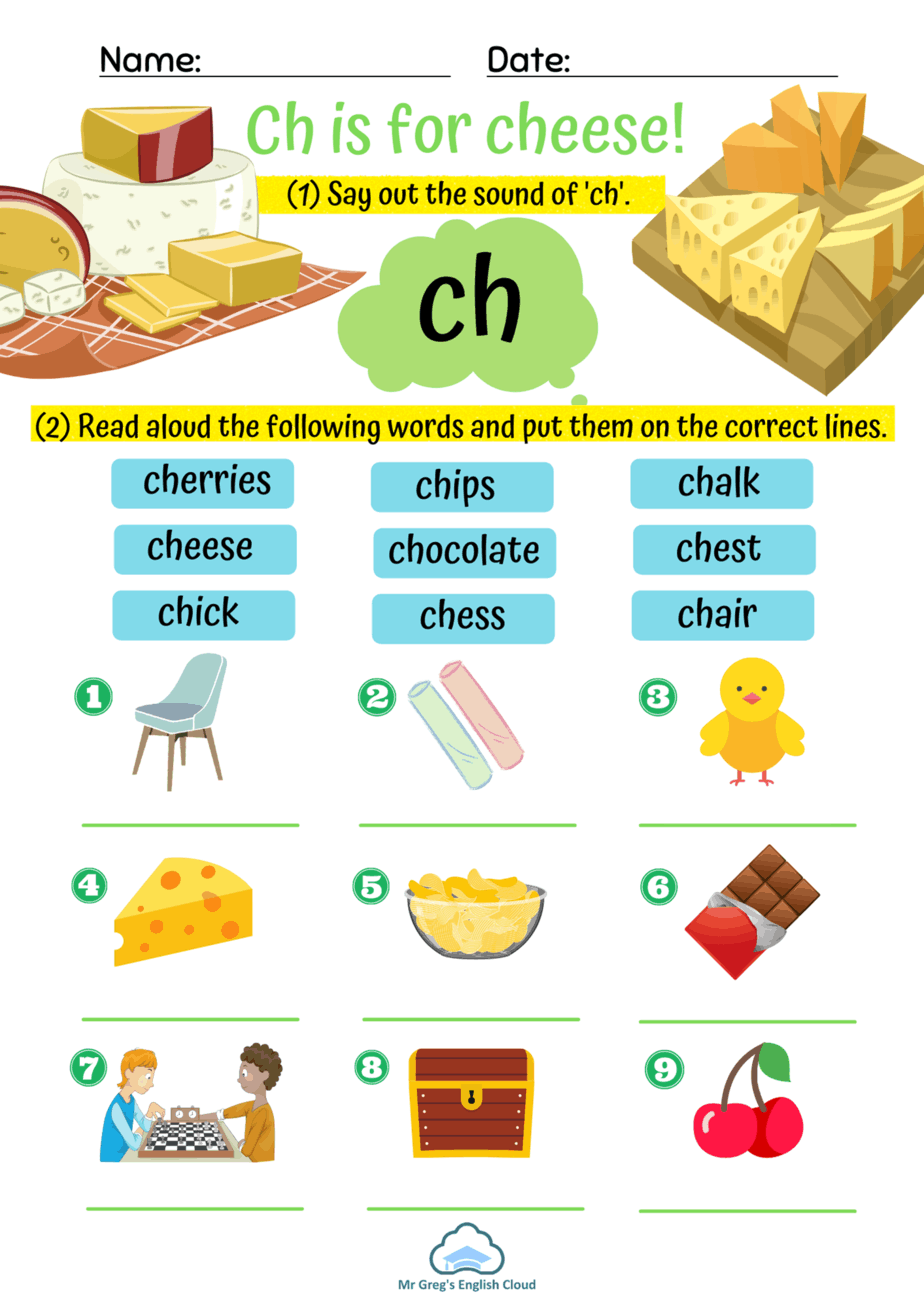 Digraph /ch/ Worksheets - Mr. Greg - English Teacher