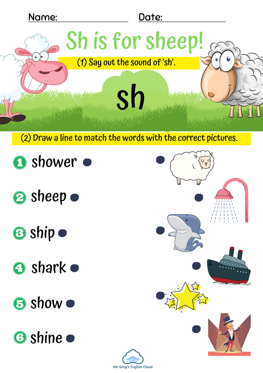 Digraph /sh/ Worksheets - Mr. Greg