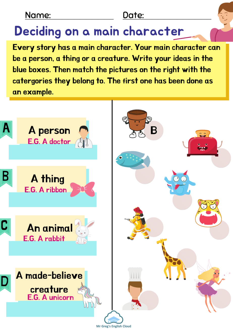 Character, Setting, Plot Worksheets - Mr. Greg