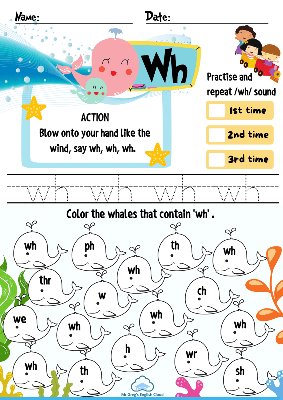 Digraph /wh/ Worksheets - Mr. Greg