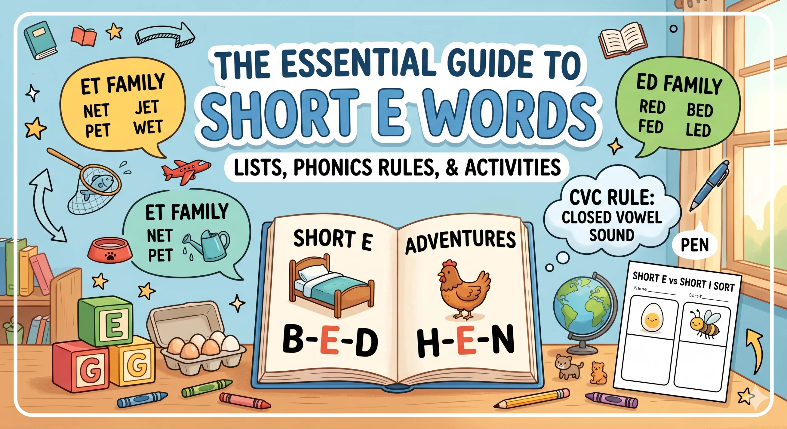 Short E Words: Lists, Phonics Rules, and Activities - Mr. Greg ...