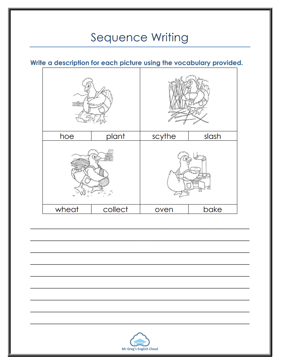 Kindergarten Sequence Writing Worksheets Mr Greg English Teacher